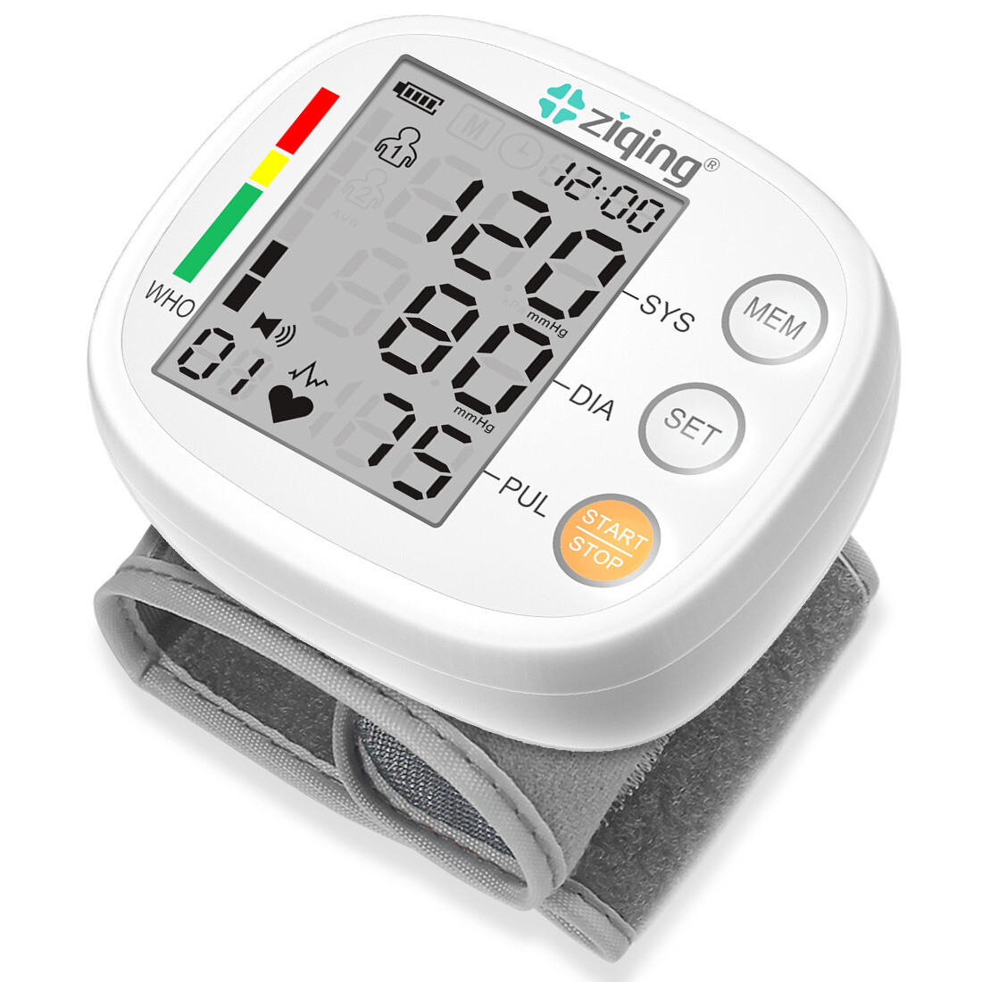 Automatic LCD Wrist High Blood Pressure Monitor Machine Heart Rate ...