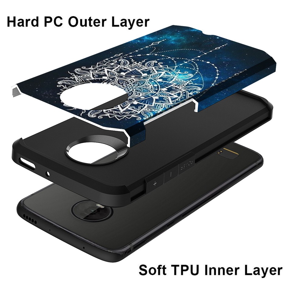 For Moto Z4 Play Hybrid Graphic Fashion Cute Colorful Silicone Case | eBay