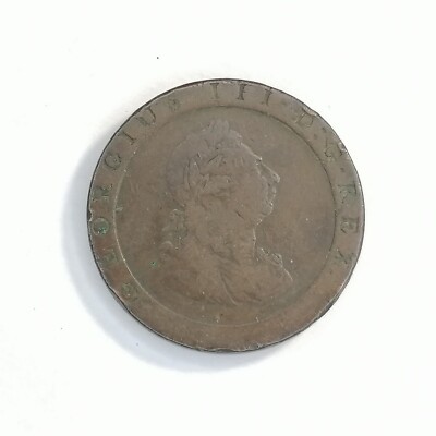 1797 : British King George III Cartwheel Penny Coin. Large Copper Coin ...