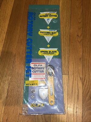 Vntg OLFA Rotary Cutter Set ~ CUTTER + Mat + Spare Blade Made in Japan ...