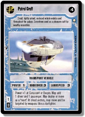 SWCCG: Patrol Craft - Lightside [Ungraded] Special Edition Star Wars ...