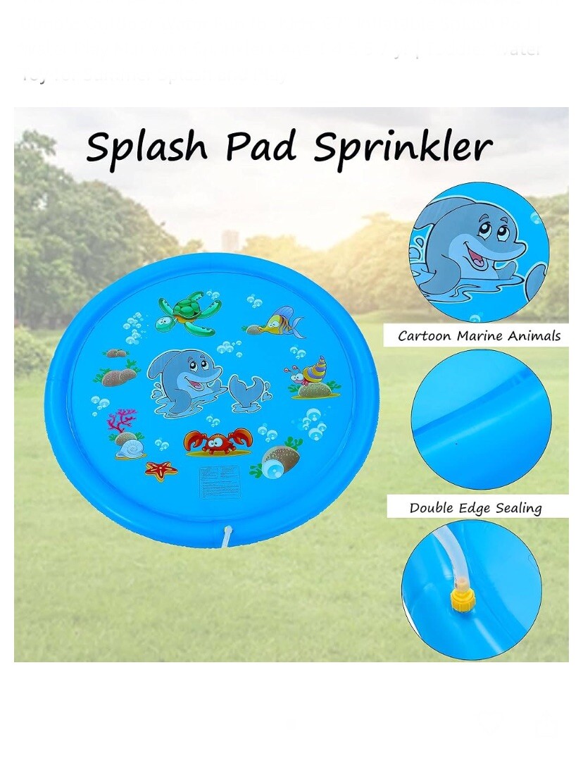 Summer Splash Pad Sprinkler/ Play Mat for Kids, Outdoor Water Toys ...