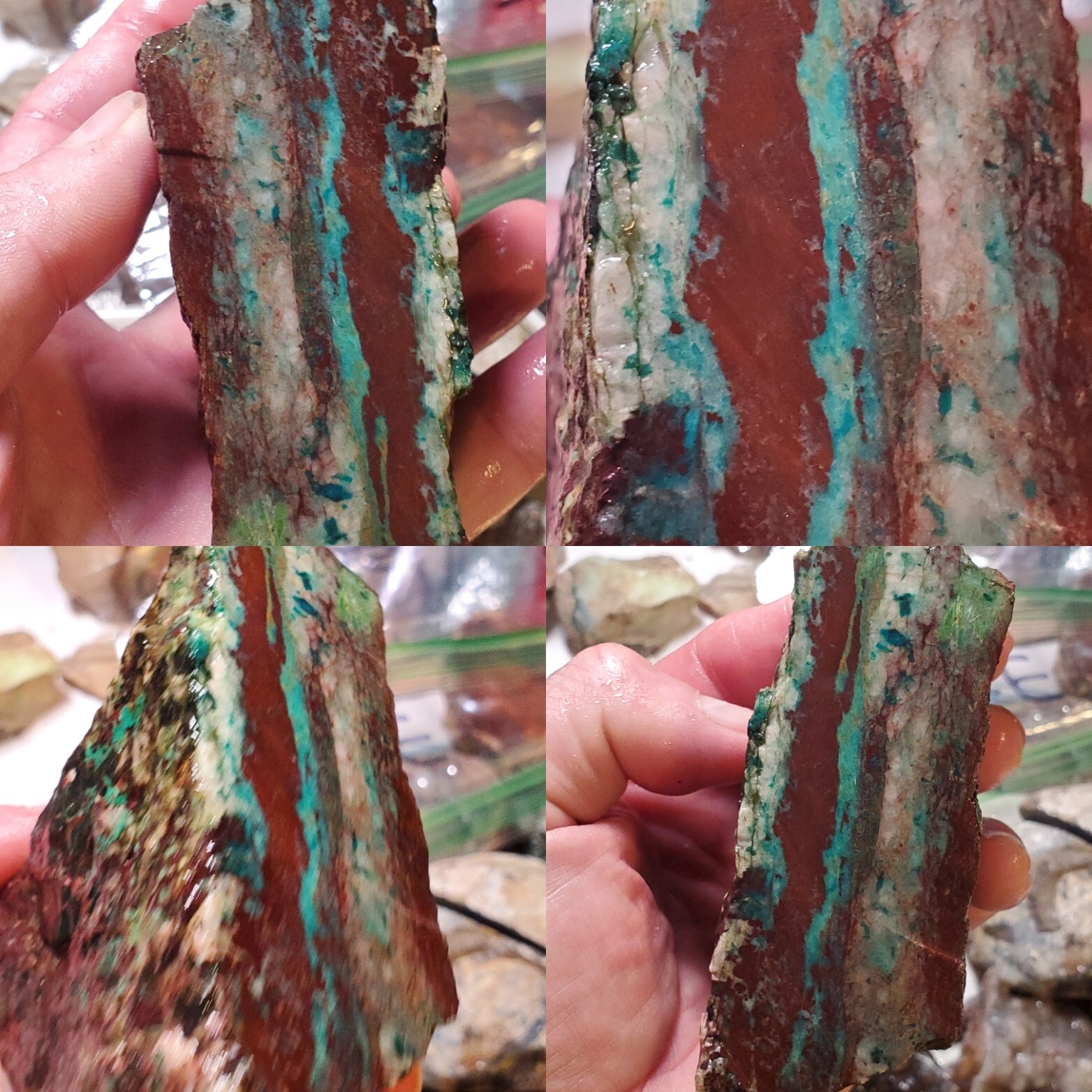 Red Mexican Parrot Wing Sonora Sunrise Chrysocolla Rough 342g Turquoise ...