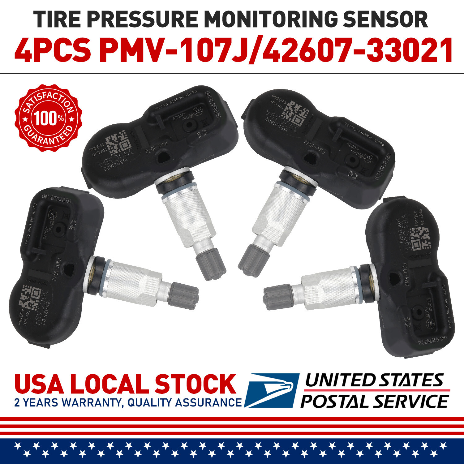 4PCS TPMS Tire Pressure Sensor For Toyota Scion Lexus 42607-33021 PMV ...