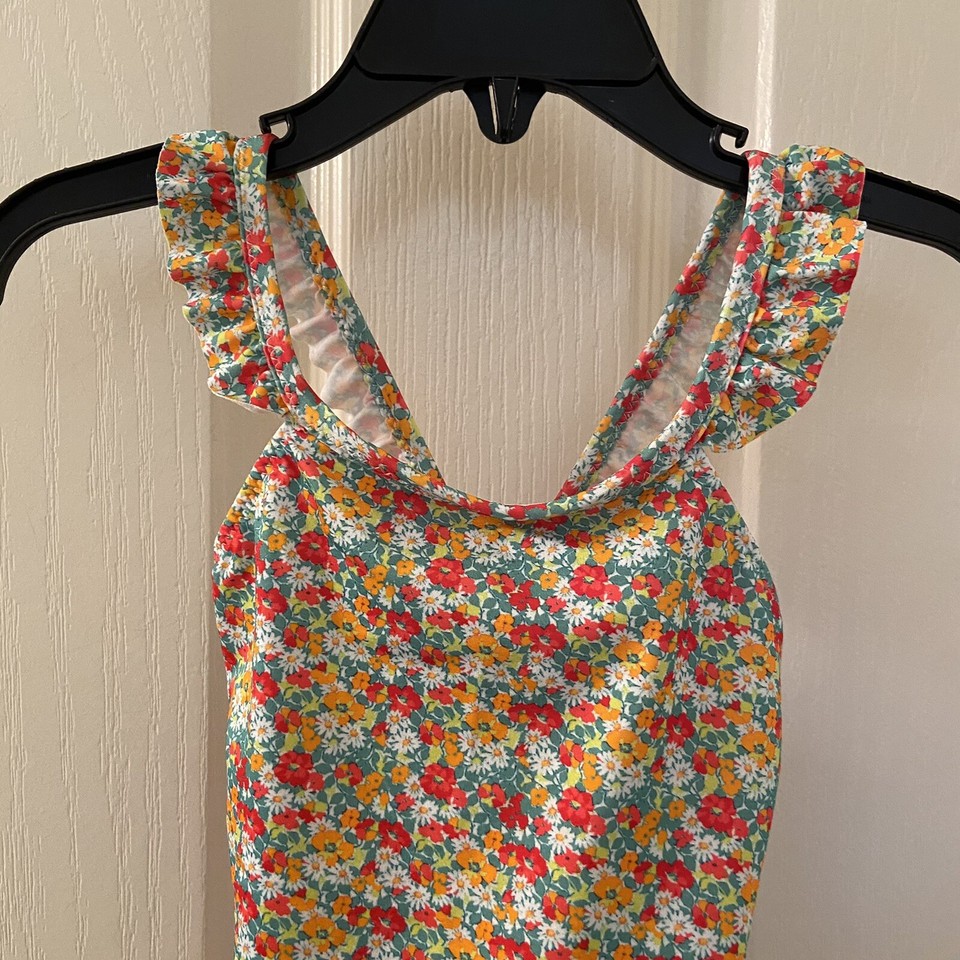 Zara Baby Girl Mini Flower Floral Swimsuit Flutter Sleeves Size 12-24 ...