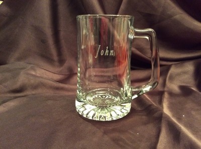 6 1/2" Beer Mug With Etched Name - John | eBay
