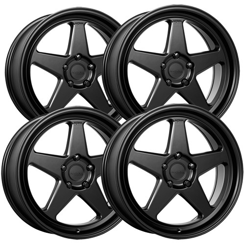 (Set of 4) Katana Racing KR03 18x8 5x100 +40mm Matte Black Wheels Rims ...