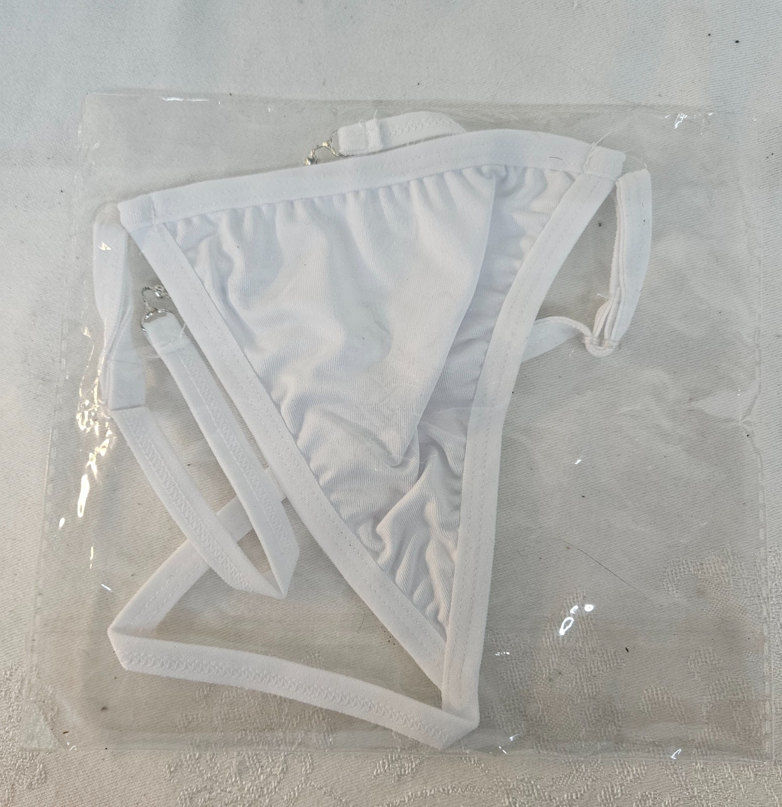 NIP White G-String Thong Panties w Rhinestone Back Adjustable Sides | eBay