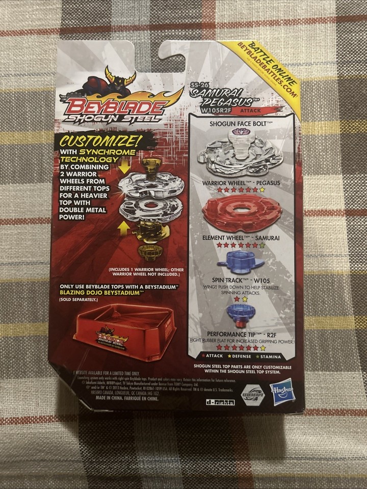 Samurai Pegasus W105R2F Beyblade Hasbro Metal Shogun Steel - US Seller ...