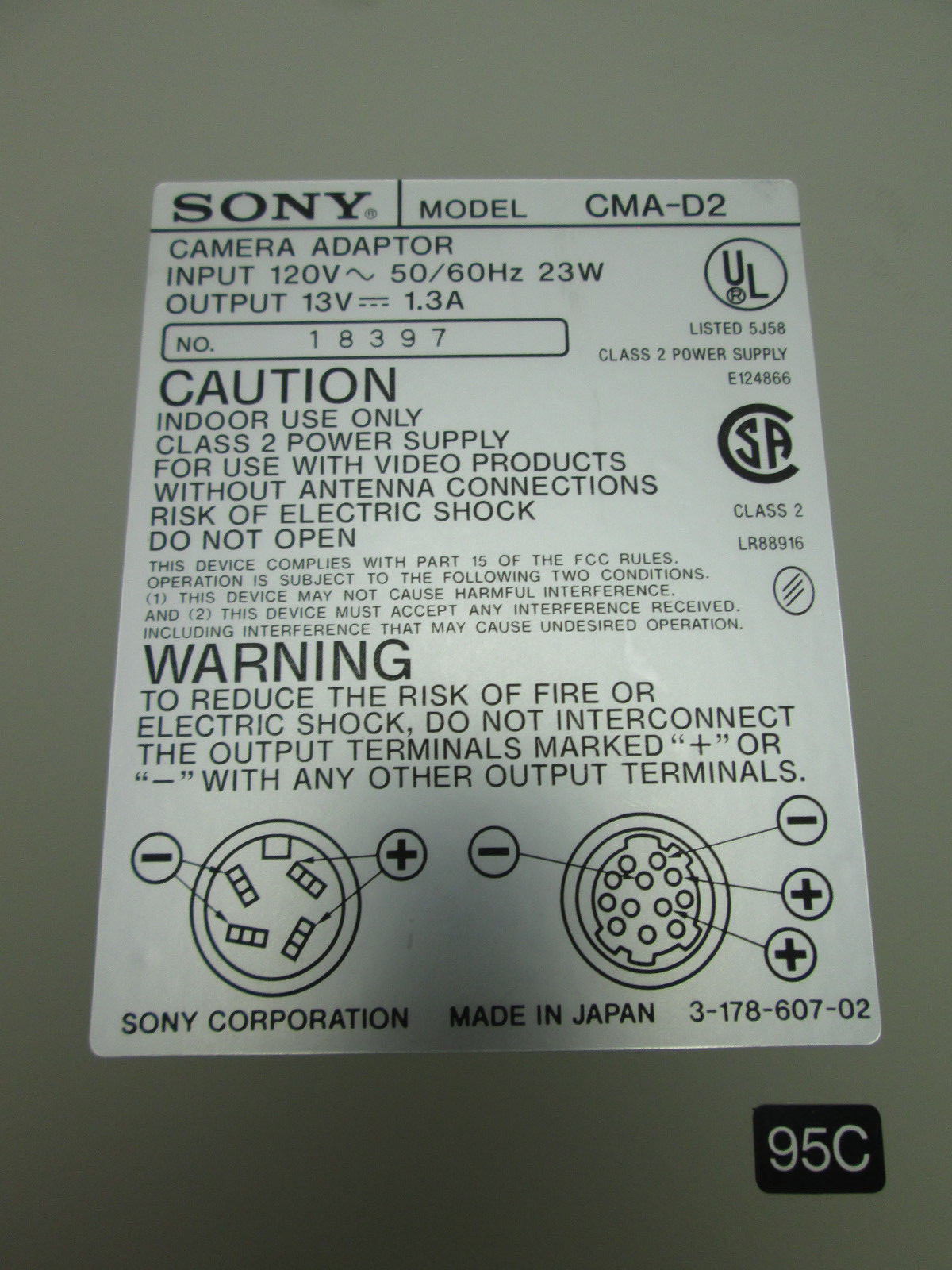 Sony Camera Adaptor CMA-D2 Controller Medical Professional Analog ...