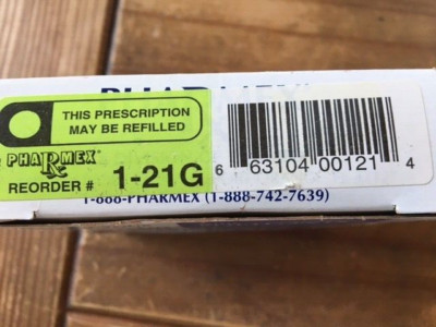PHARMEX RX WARNING LABELS #1-21G PRESCRIPTION MAY BE REFILLED 2 ROLLS ...