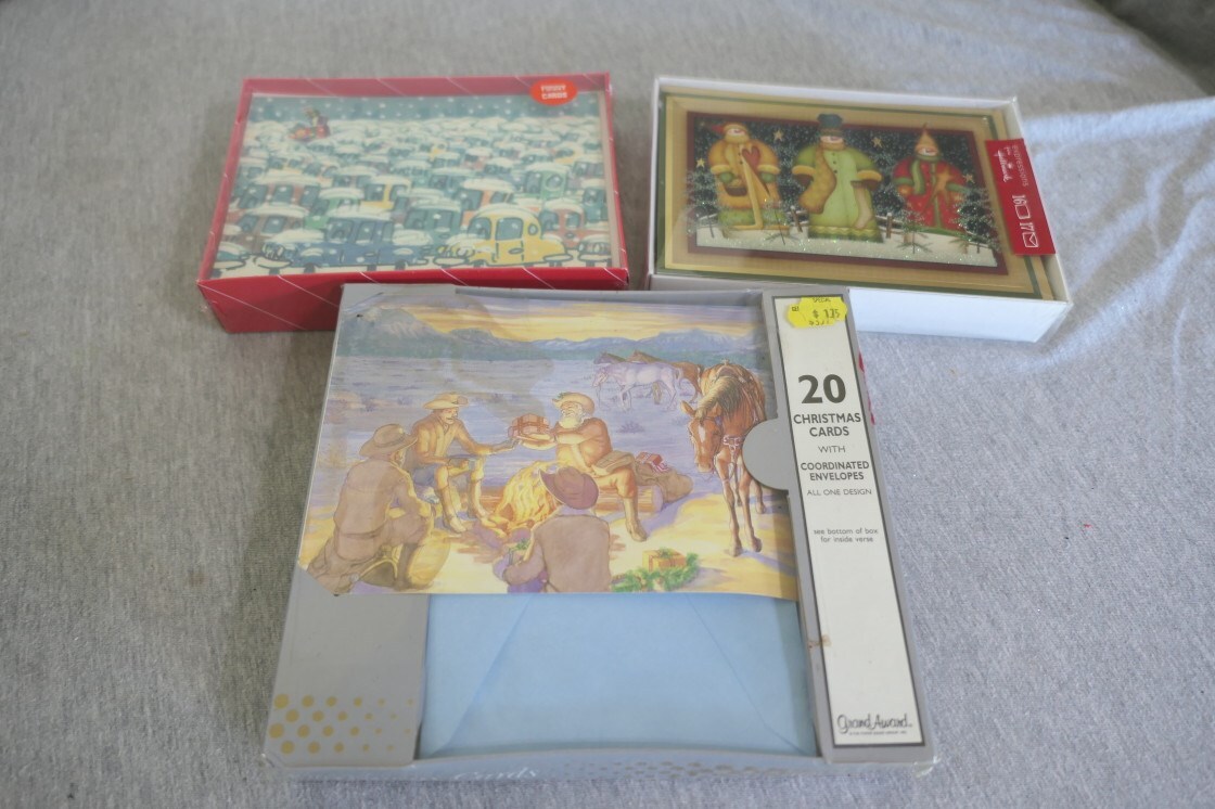 Lot of 54 NEW Hallmark Funny Cowboy Snowman Boxed Christmas Cards ...