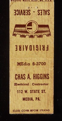 1950s Chas. A. Higgins Electrical Contractor Frigidaire Sales State St ...
