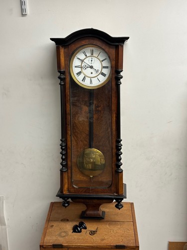 Antique Large Carved Oak Regulator Wall Clock 8 Day Beautiful Wood Case ...