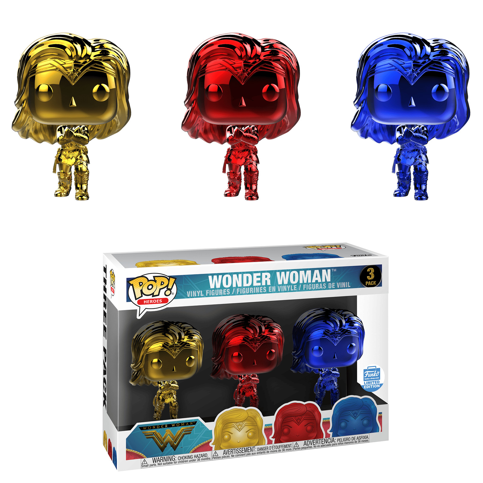 Funko Pop! Vinyl: DC Universe - DC - WW S2 - 3 Pack - Gauntlet (R/G/B ...