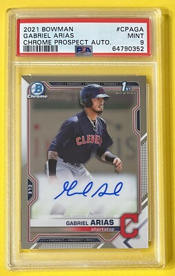 Gabriel Arias 2021 Bowman Chrome 1st Prospect Rookie Autograph RC CPA ...