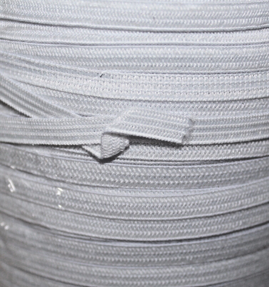10 Yards 1/4 White Braided Elastic ~ Galaxy Notions Great For Mask ...