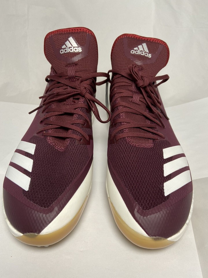 Adidas Baseball Cleats Mens 14 Maroon White Boost Icon 4 Metal Shoes ...