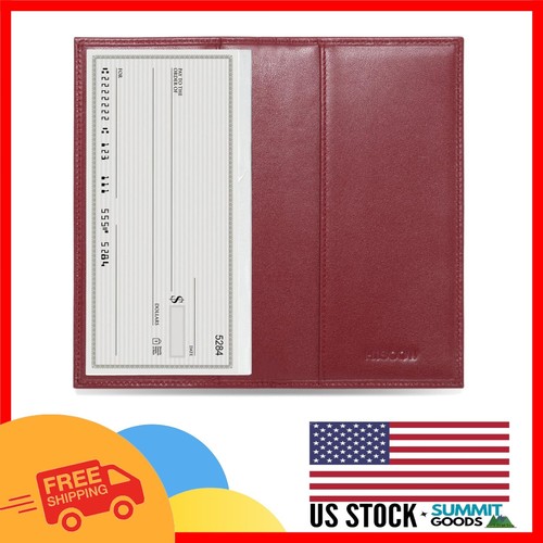 Minimally Chic Wine Red Checkbook Cover - Durable Italian Leather ...