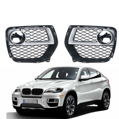2x Front Bumper Closed Grid Fog Light Grille Cover Bezel For BMW X6 ...