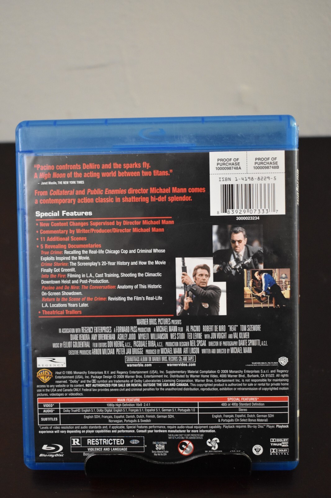 Heat Blu Ray Movie Al Pacino Robert De Niro Heist Bank Robbery | eBay