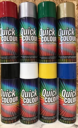 Quick Colour Multi Purpose All Surface Spray Paint 400ml Mat Gloss ...