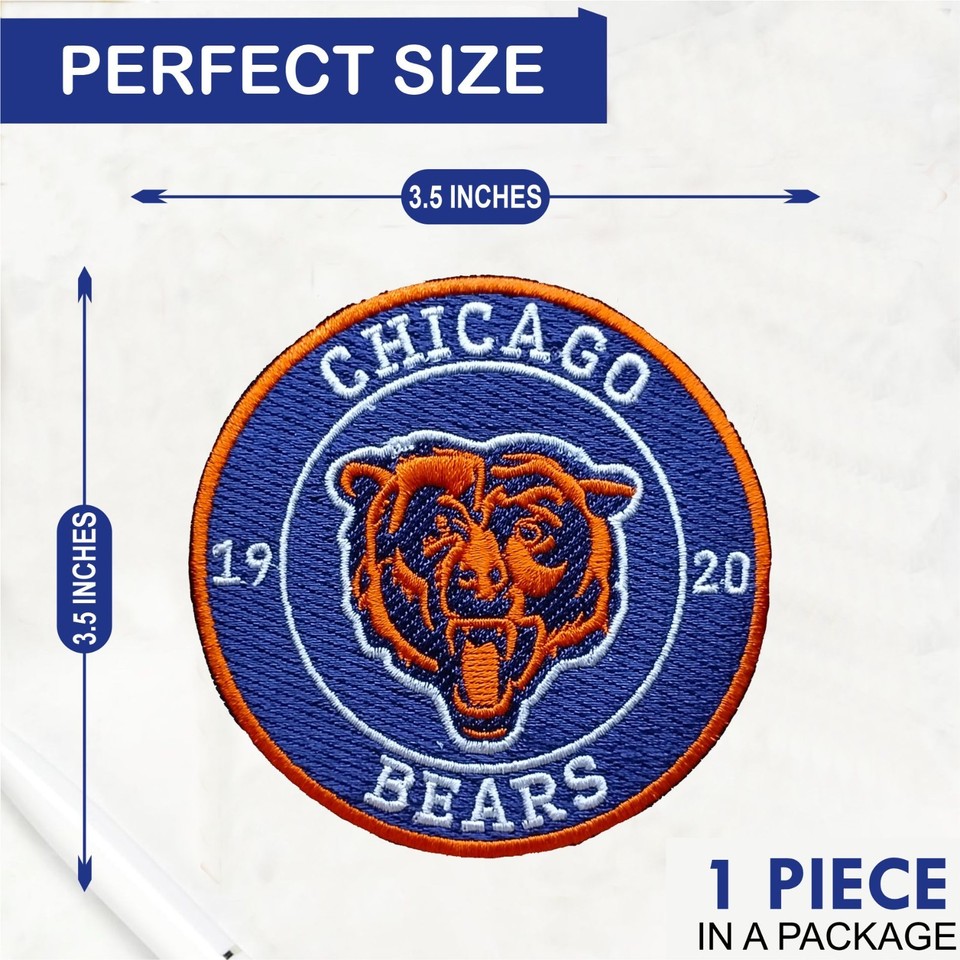 Chicago Bears NFL Team Logo Iron On Patch - Sew Patch - Embroidered ...