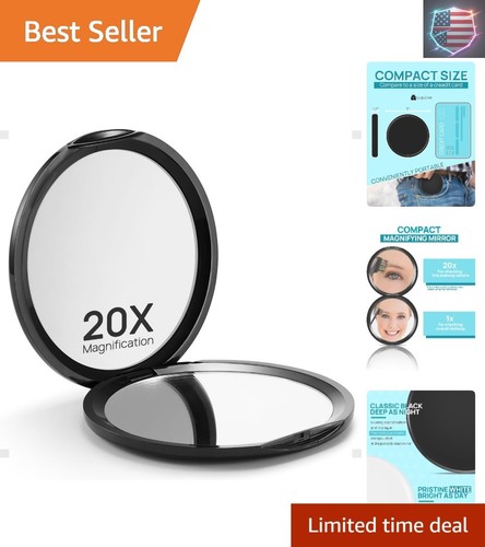 Sleek Round Compact Mirror, 1X/20X Magnification - Ideal for Makeup ...
