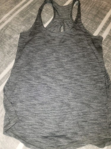 Lululemon Essential Tank Gray Pleated Racerback Sleeveless Athletic Top ...