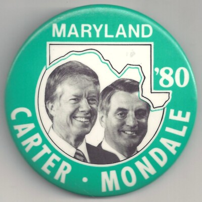 1980 Maryland Pin ~ Jimmy Carter & Walter Mondale Campaign Pinback | eBay