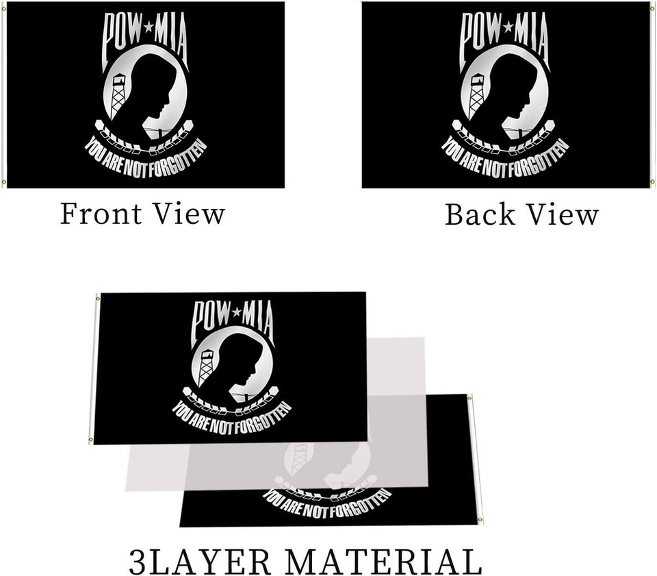 Pow Mia Flag 2x3 Ft Outdoor Heavy Duty Polyester Military Pow Flags ...