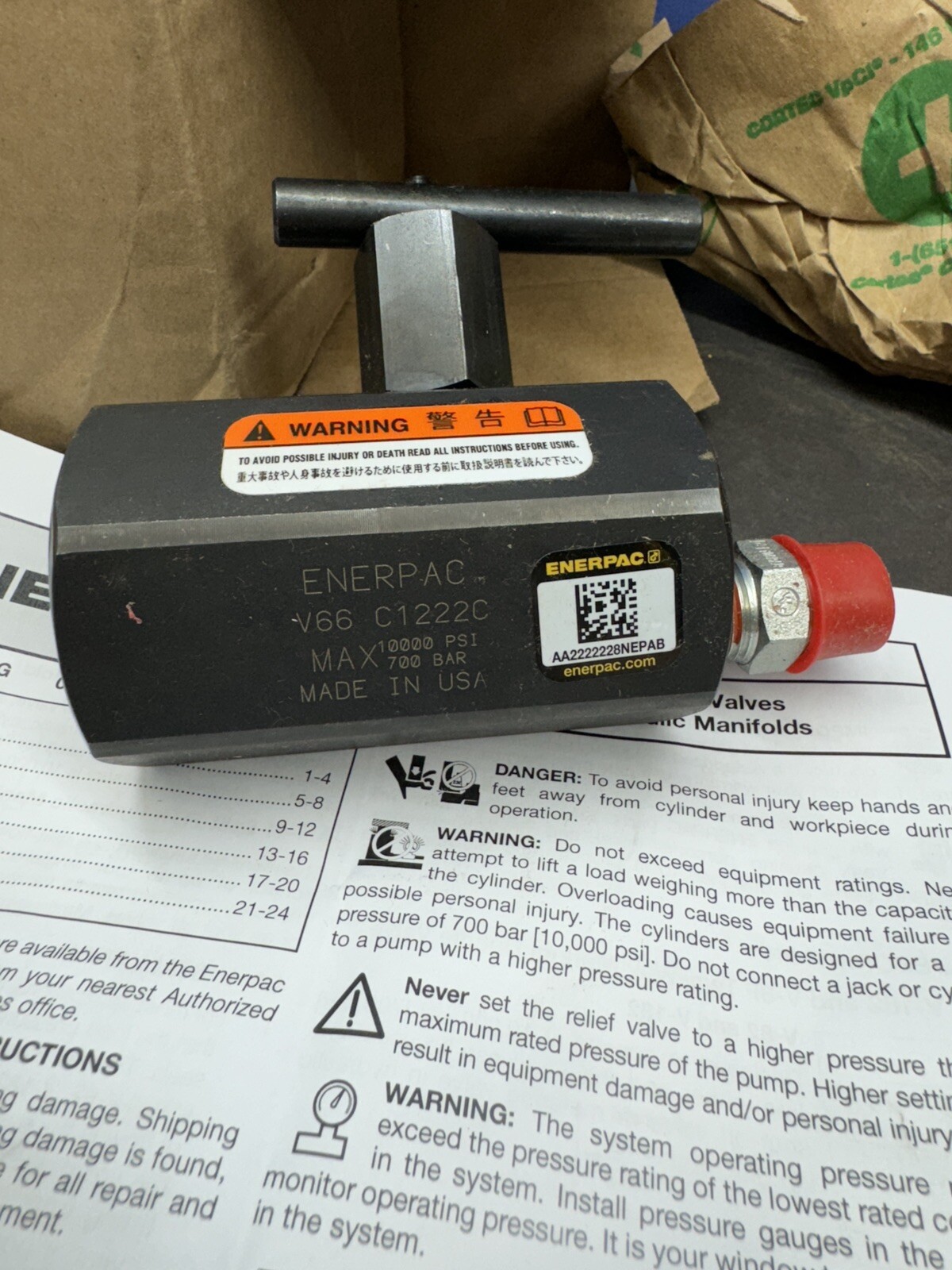 Enerpac V66 Manually Operated Check Valve for sale online | eBay