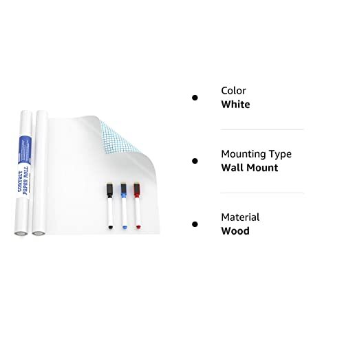 Self-Adhesive Dry Erase Whiteboard Sticker Peel and Stick Paper, 78 ...