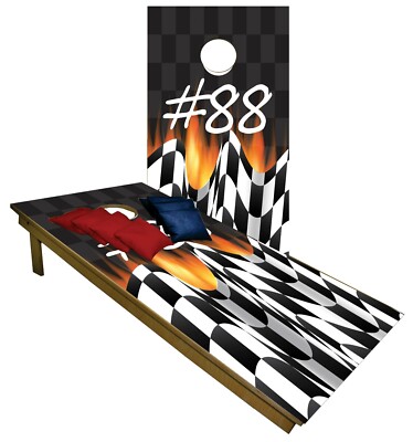 RACING 88 Custom Cornhole Boards BEANBAG TOSS GAME w Bags Dale Jr ...