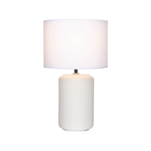 Verve Design White Gloria Table Lamp TC White Shade Rippled White Ceramic Base | eBay Australia