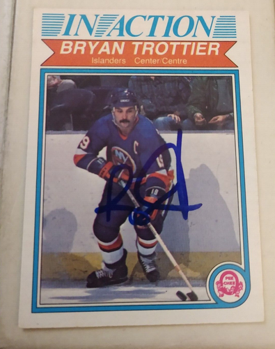 Bryan Trottier New York Islanders OPC 82-83 card Autographed #215 comes ...