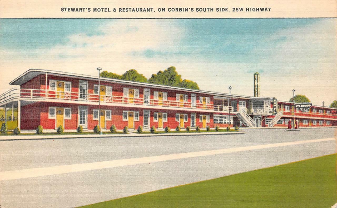 STEWART'S MOTEL & RESTAURANT 25W CORBIN KENTUCKY POSTCARD (1940s) | eBay