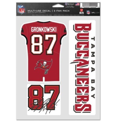 ROB GRONKOWSKI #87 TAMPA BAY BUCCANEERS 3-MULTI USE DECALS FAN PACK ...