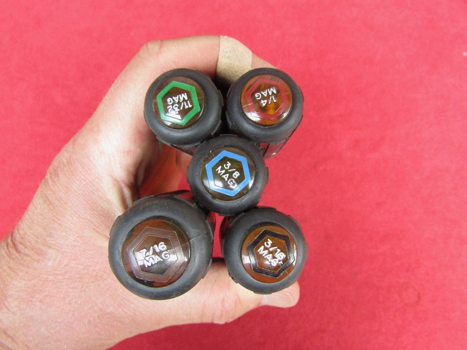 NICE! Set of 5 Klein Tools Magnetic Tip Nut Drivers 7/16" 3/8" 11/32" 1 ...