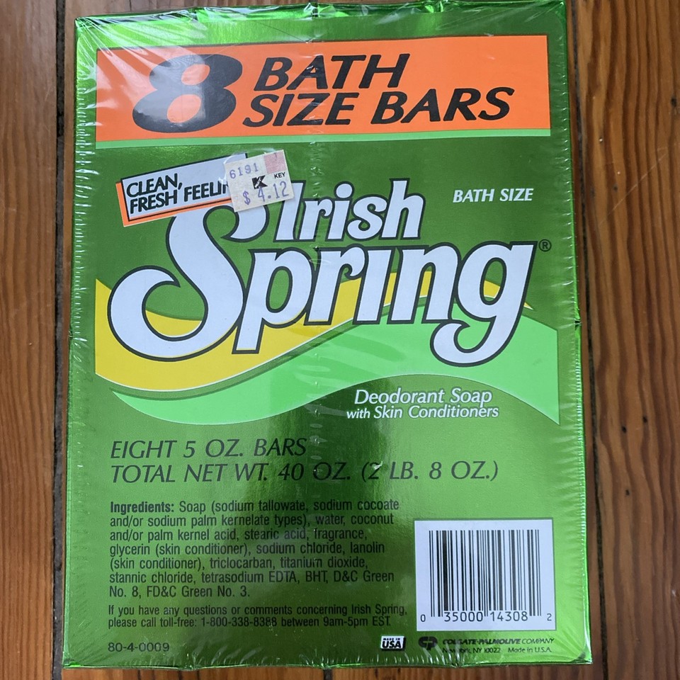Lot of 8 Vintage IRISH SPRING Deodorant Bath Size Soap 5 oz Bar NO ...
