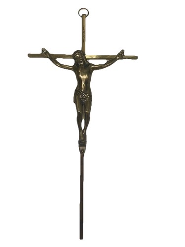 Vtg INRI Metal Brass Bronze 10" Wall Crucifix Religious Jesus On Cross ...
