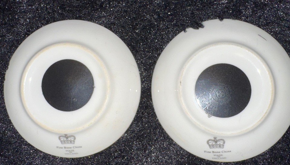 Two Mini Fine Bone China Plates with Stands British Ships Design | eBay UK