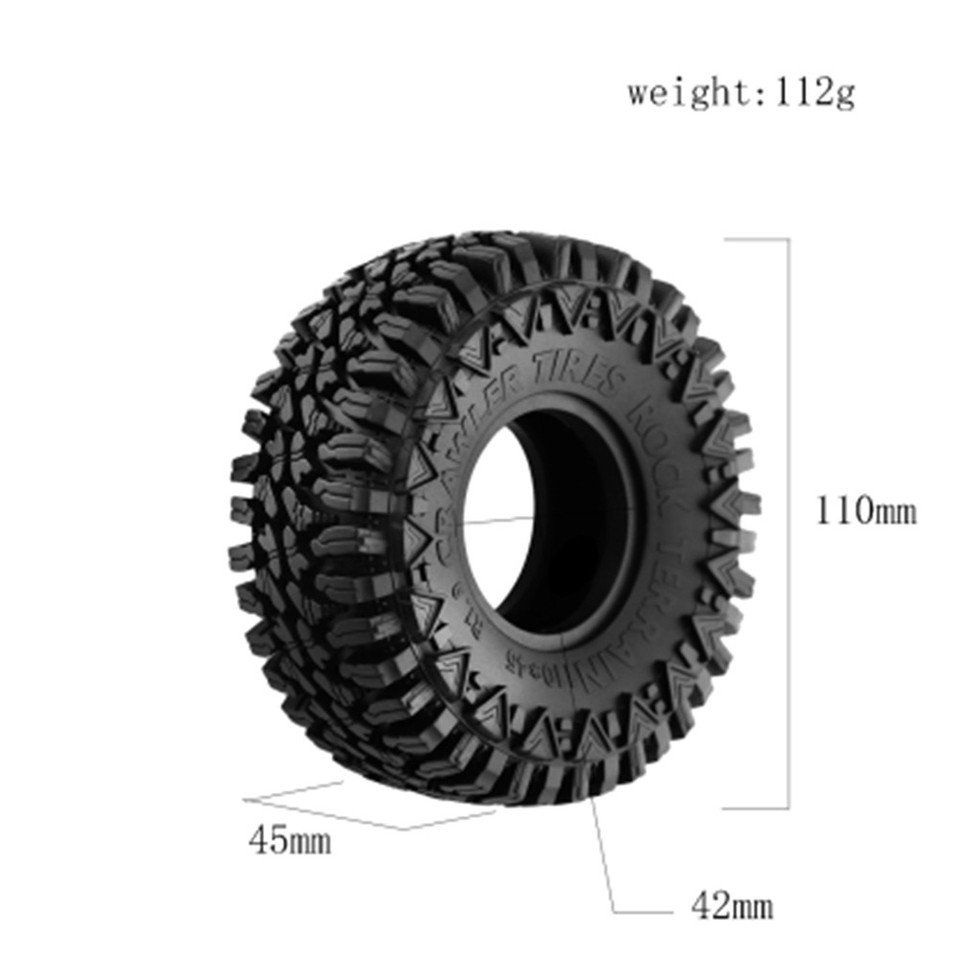 4PCS 110MM 1.9In Rubber Rock Tyres Wheel Tires for 1: 10 RC Crawler ...