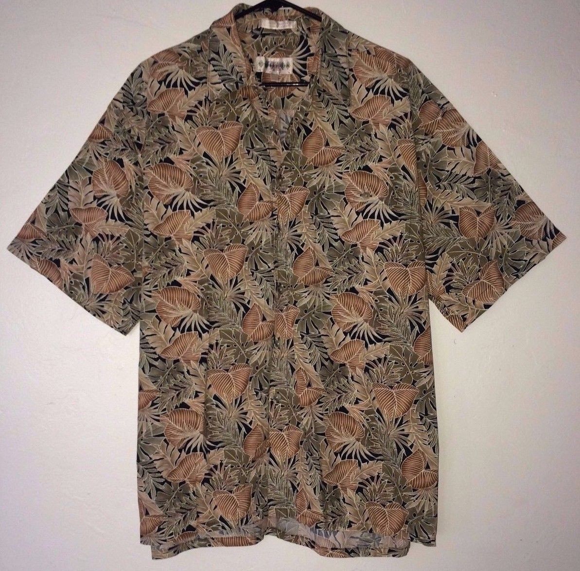 Campia Moda Hawaiian Leaves Summer Beach Shirt Top Sz… - Gem