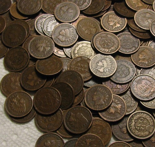 ROLL OF 55 INDIAN HEAD CENTS FROM PRIVATE COIN COLLECTION PENNY SET LOT ...