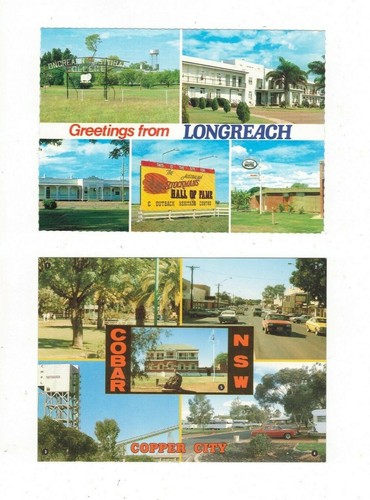 Australia Postcards, GILGANDRA, COBAR NSW & LONGREACH Qld (4 Cards ...