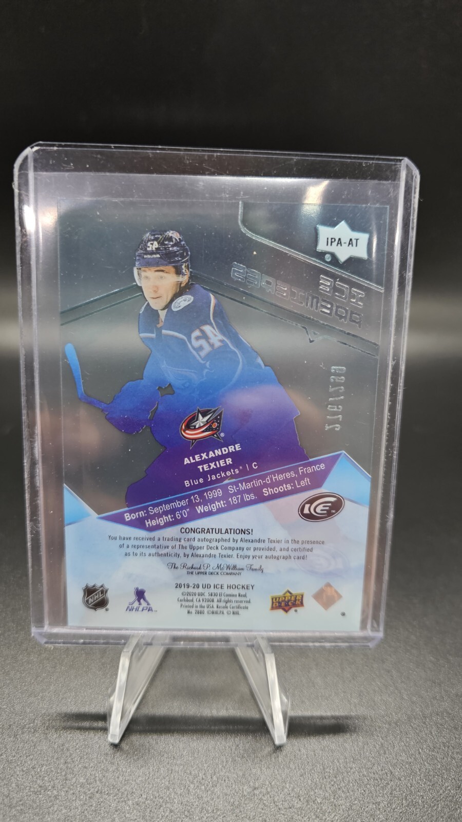 2019-20 Upper Deck Ice ALEXANDRE TEXIER Oce Premieres Auto /299 ...