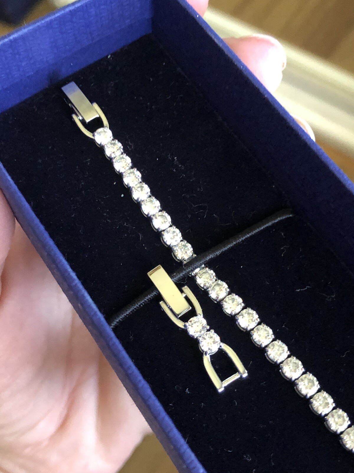 Swarovski Tennis Deluxe Bracelet Silver New In Gift Box Crystal Rhodium ...