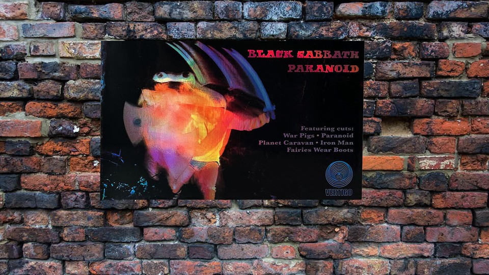 color changing holographic poster Black Sabbath Paranoid Vertigo 24"w x ...