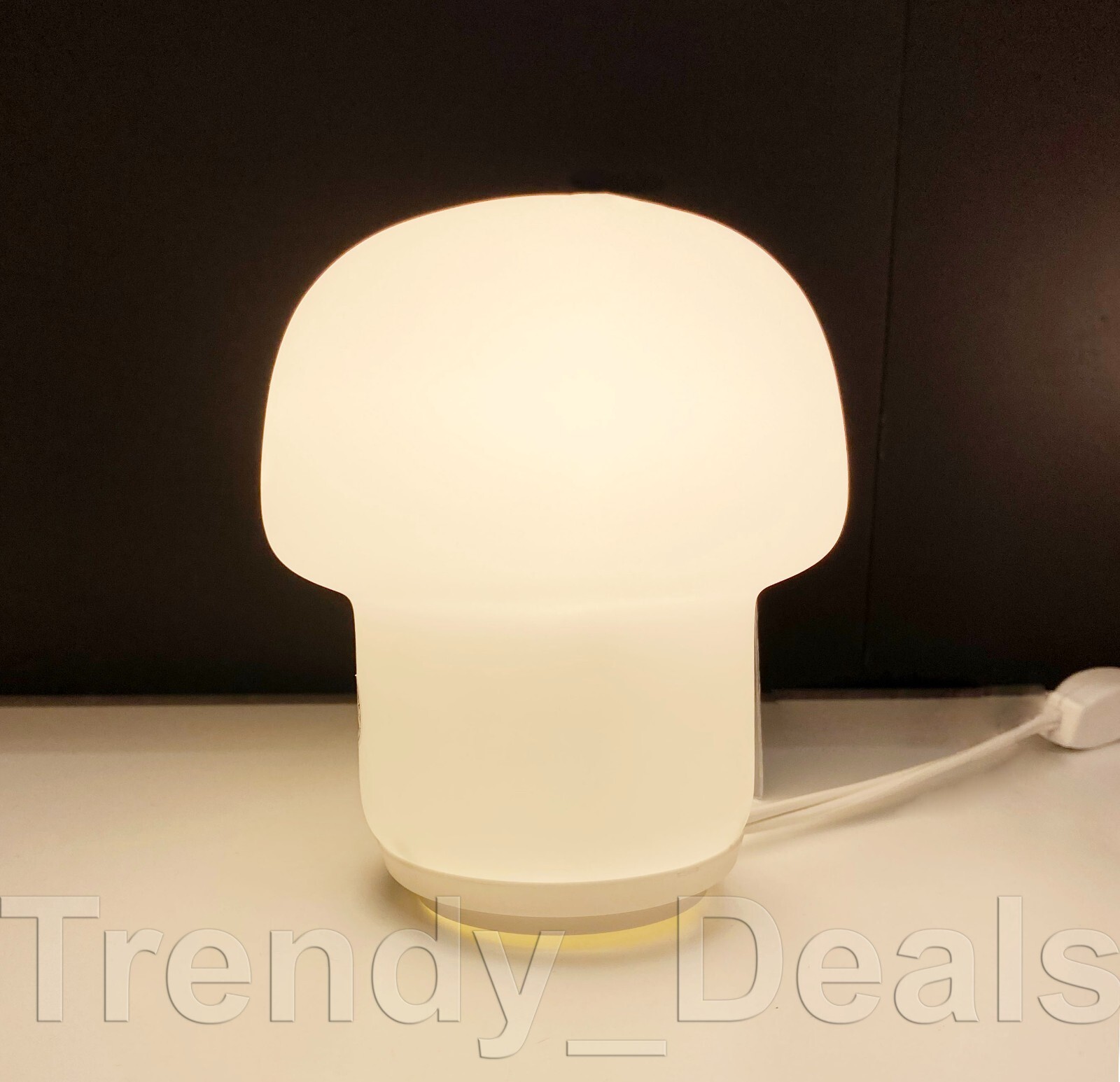 Ikea TOKABO Small Mushroom Table Lamp Colored Glass Opal White + LED ...